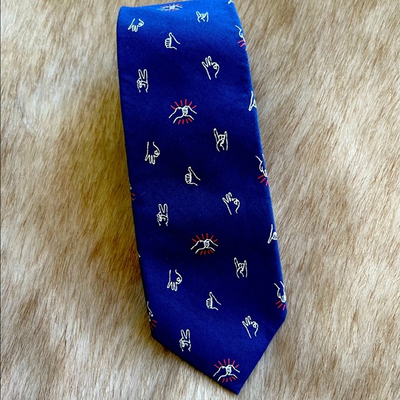 Accessories | Sign Language Tie Os Blue In Color | Poshmark